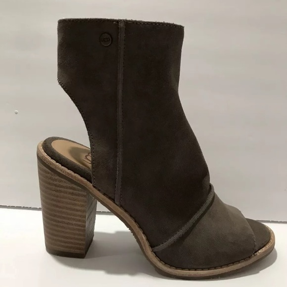 UGG | Shoes | Ugg Valencia Peep Toe Bootie Sandals Suede | Poshmark